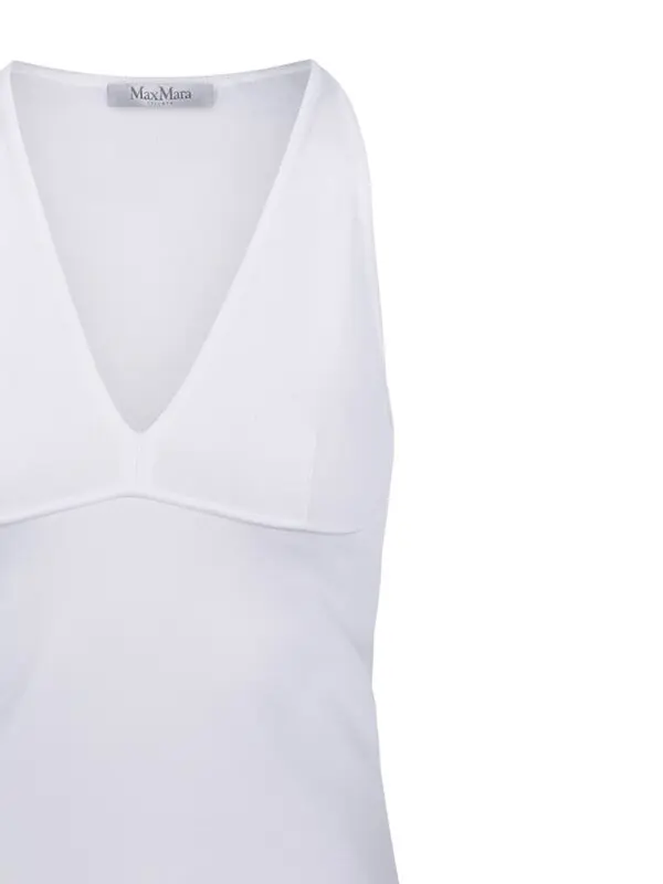Max Mara Sleeveless V-neck Top - White
