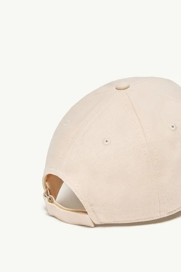 Moncler Gabardine Baseball Cap With Logo Patch - Ivory