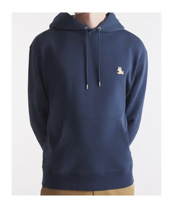 Maison Kitsuné Bold Fox Head Patch Drawstring Hoodie