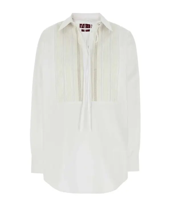 Gucci Drawstring Poplin Oversized Shirt - White