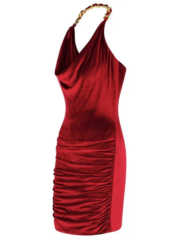 Balmain Halterneck Chain Detailed Mini Dress