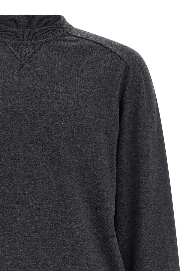 Jacquemus Logo Embroidered Long-sleeved Sweater - Dark Gray