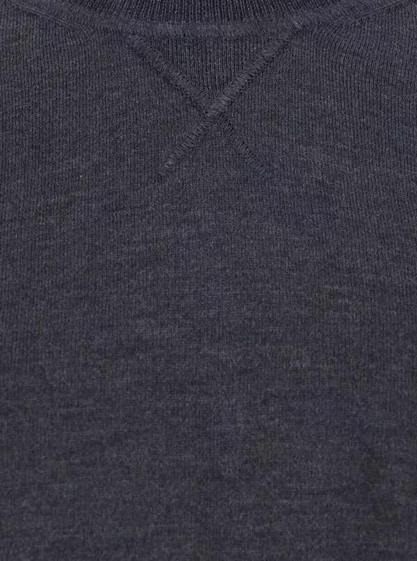 Jacquemus Logo Embroidered Long-sleeved Sweater - Dark Gray