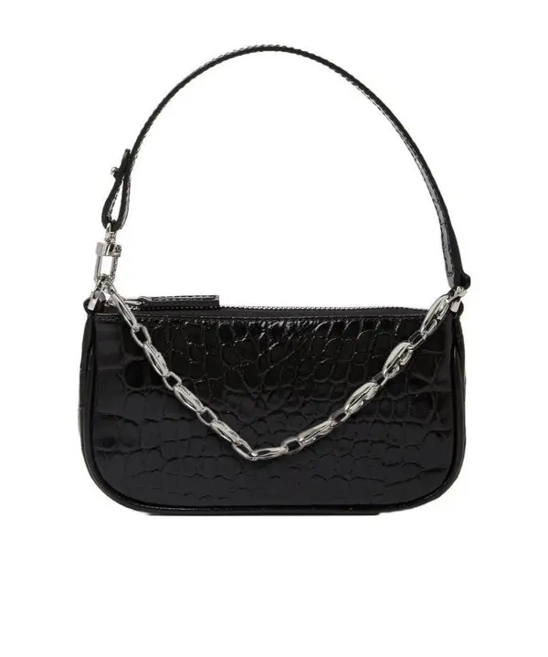 By Far Rachel Zipped Mini Shoulder Bag - Black