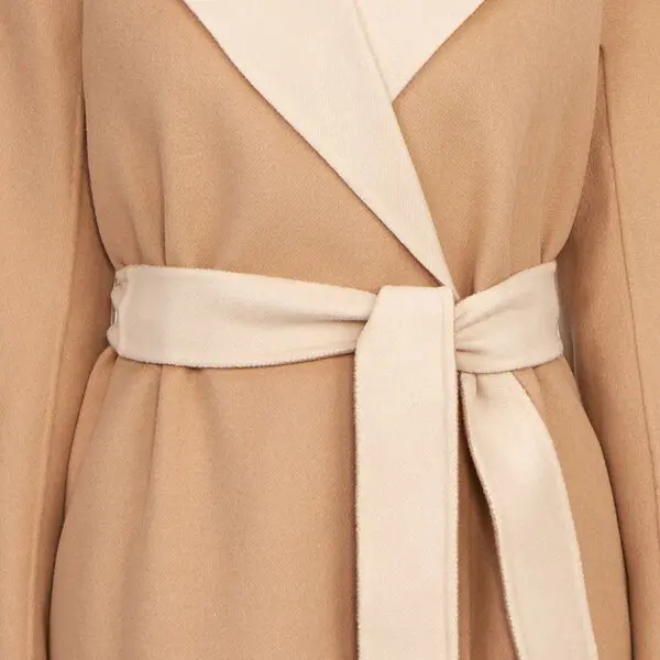 Max Mara Long-sleeved Coat With Wide Lapels And Belted Waist