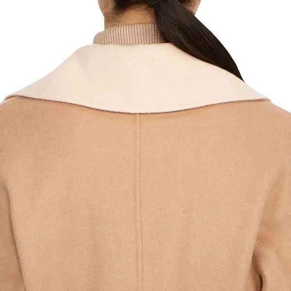 Max Mara Long-sleeved Coat With Wide Lapels And Belted Waist