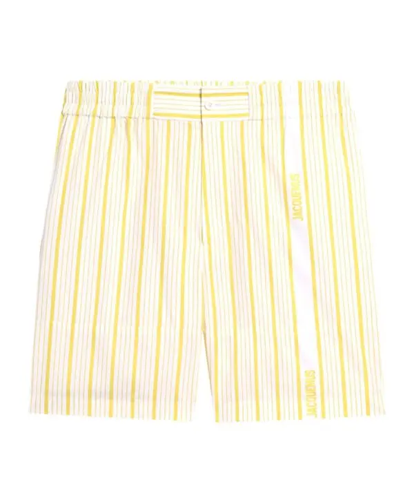 Jacquemus The Aloe" Striped Shorts - White