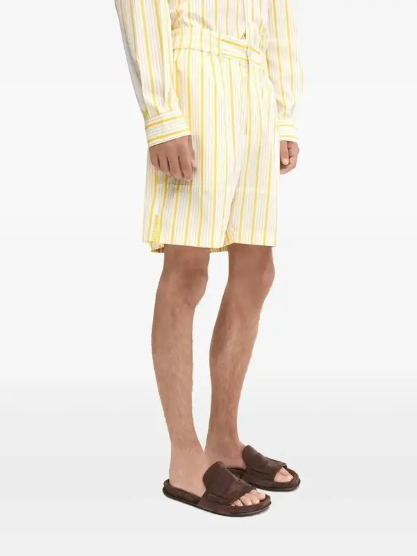 Jacquemus The Aloe" Striped Shorts - White