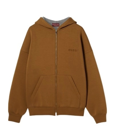 Gucci Embroidered Hooded Jersey Sweatshirt
