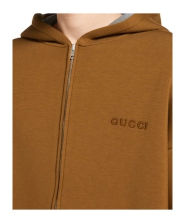 Gucci Embroidered Hooded Jersey Sweatshirt
