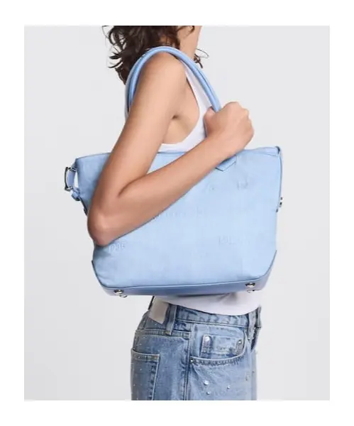 Hogan Medium Script Shopping Bag - Light Blue