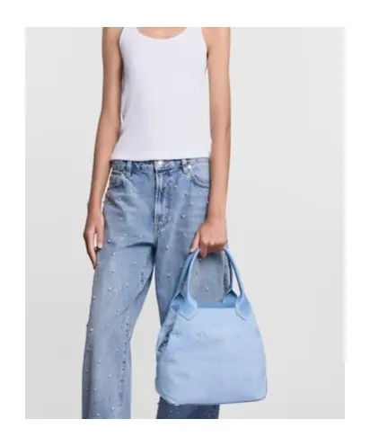 Hogan Medium Script Shopping Bag - Light Blue