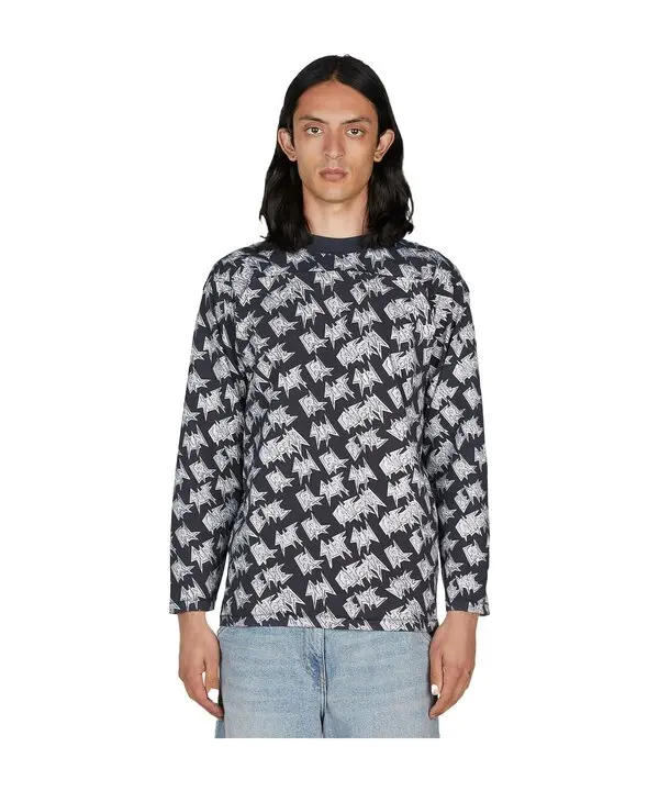 ERL Logo-print Straight Hem T-shirt - Gray