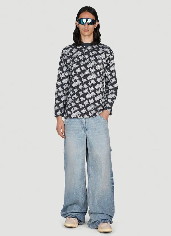 ERL Logo-print Straight Hem T-shirt - Gray