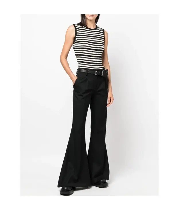 Prada Logo-plaque Cropped Tailored Trousers