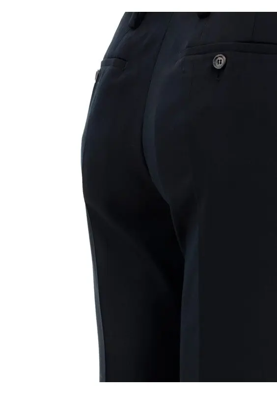 Prada Logo-plaque Cropped Tailored Trousers