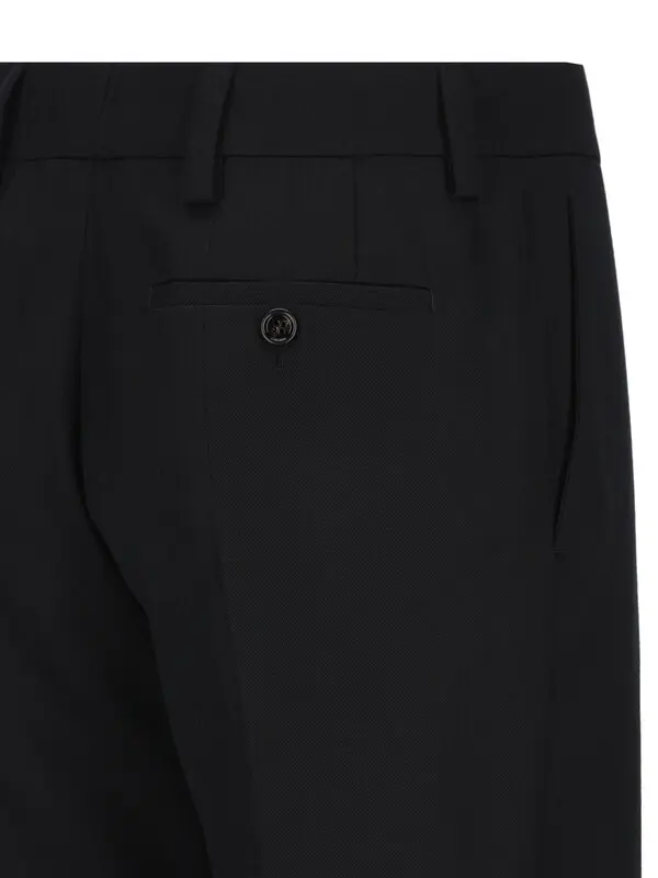 Prada Logo-plaque Cropped Tailored Trousers