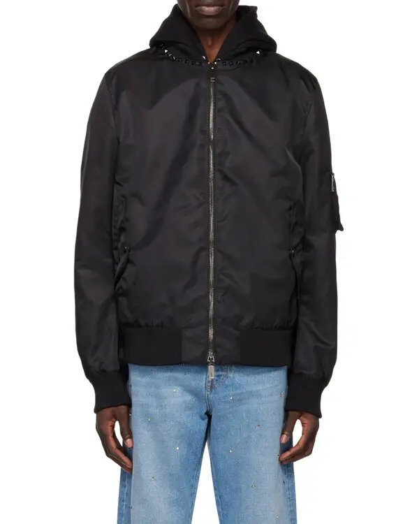 Valentino Garavani Studded Zip-up Bomber Jacket