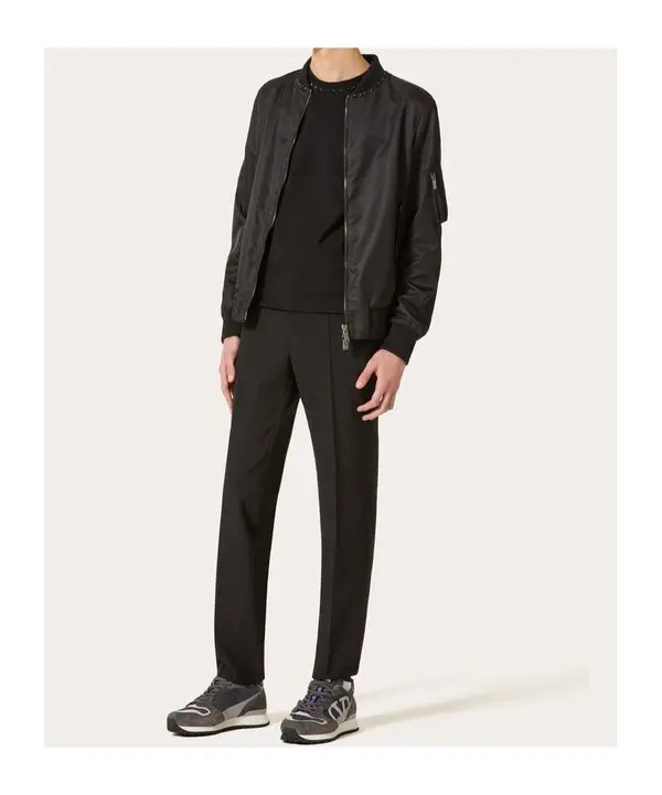 Valentino Garavani Studded Zip-up Bomber Jacket