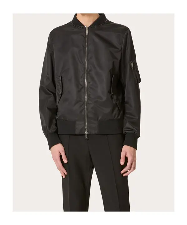 Valentino Garavani Studded Zip-up Bomber Jacket