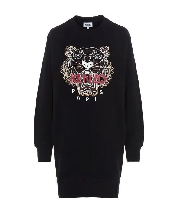 Kenzo Tiger Embroidered Sweater Dress