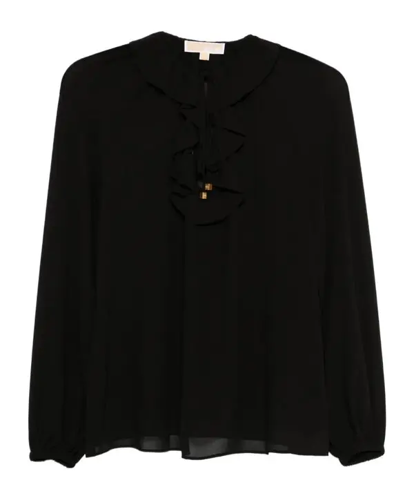 Michael Kors Ruffled Neck Long Sleeved Blouse