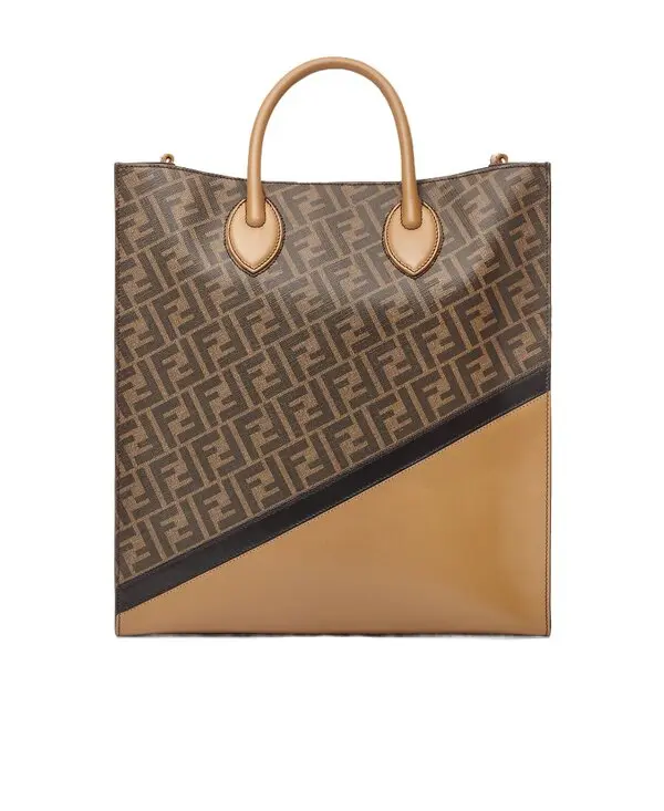 Fendi Ff Motif Vertical Tote Bag - Brown