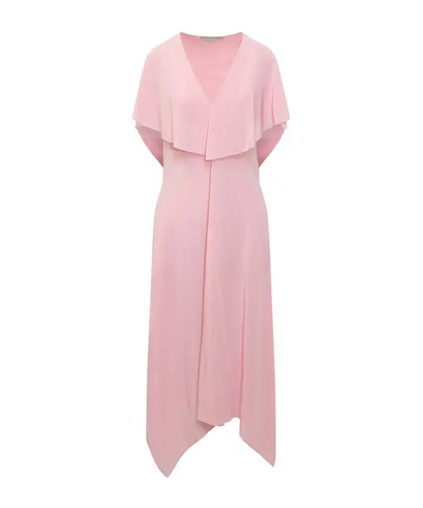 Stella McCartney Draped V-neck Midi Dress - Pink