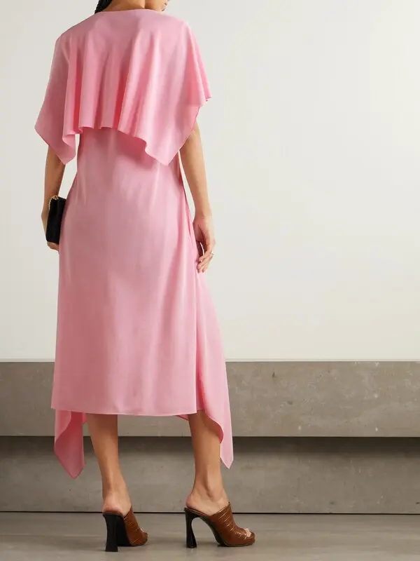 Stella McCartney Draped V-neck Midi Dress - Pink