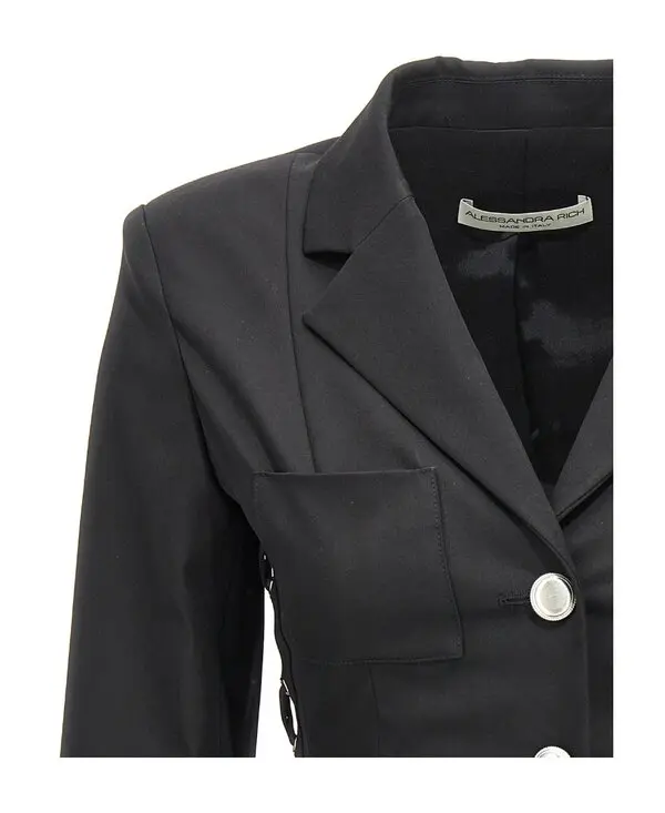Alessandra Rich Single-breasted Lace-up Blazer