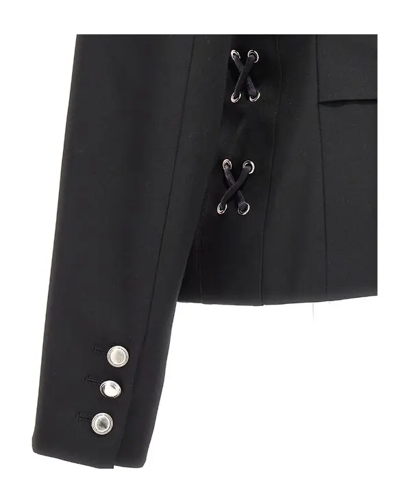 Alessandra Rich Single-breasted Lace-up Blazer