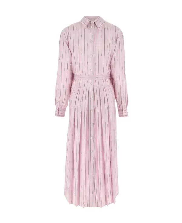 Prada Long Sleeve Shirt Dress - Pink