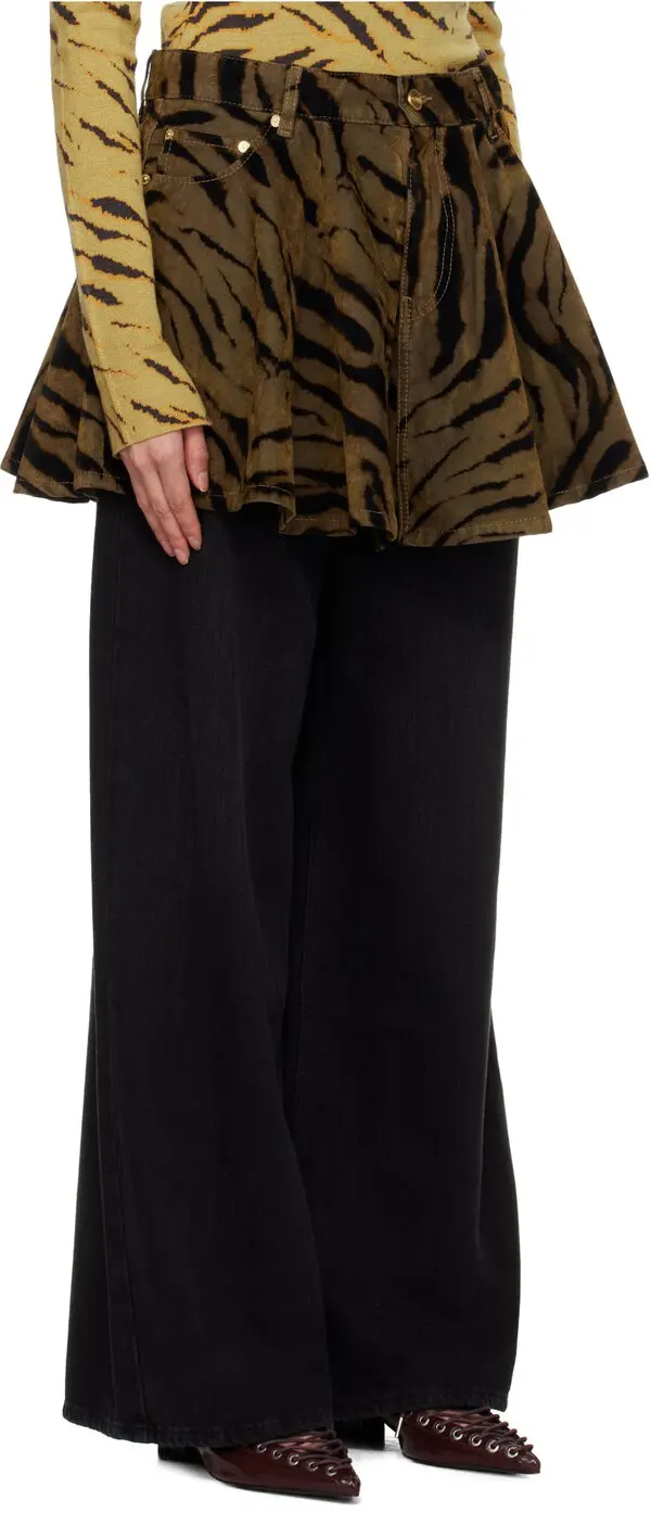 GANNI Printed Pleated Mini Skirt