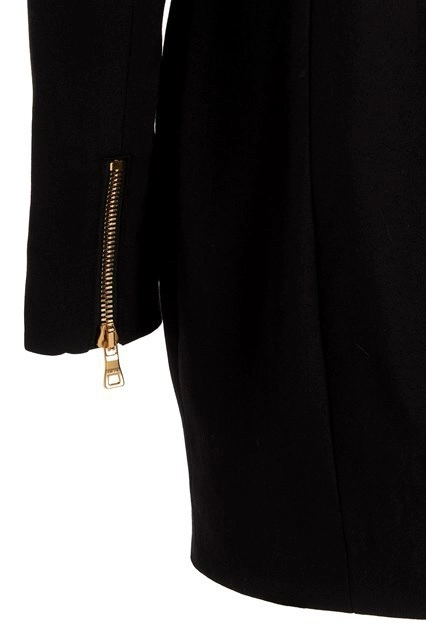 Balmain Square-neck Wool Mini Dress With Decorative Buttons