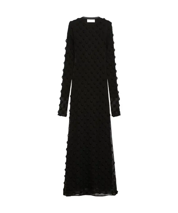 Sportmax Long Sleeve Bubble Effect Sheer Dress