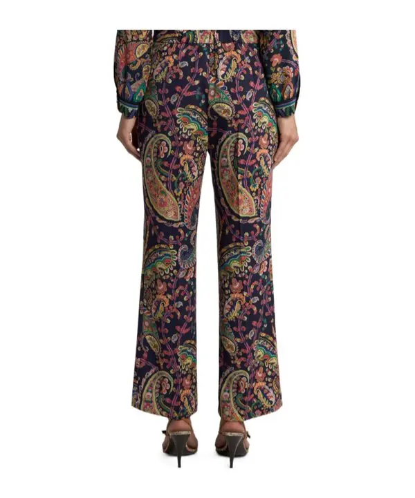 Etro Paisley Patterned High-waisted Straight-leg Trousers - Multicolor