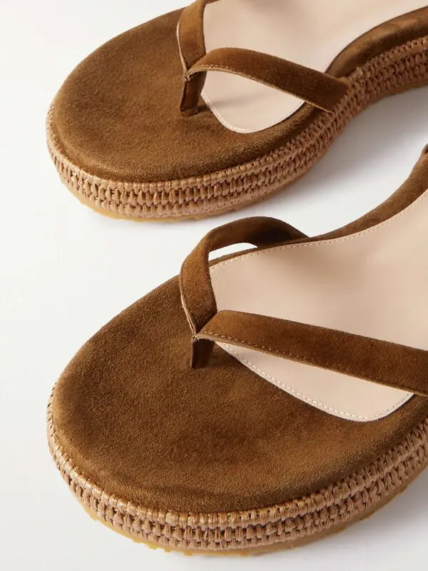 GIANVITO ROSSI Suede Lace-up Sandals - Brown