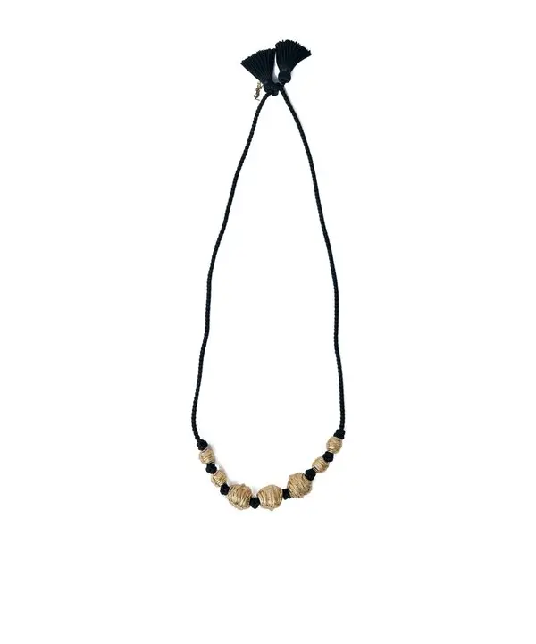 Saint Laurent Tasseled Braided Necklace - Black