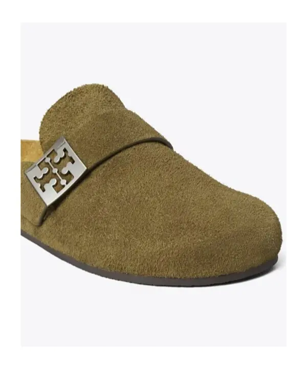 Tory Burch Mellow Mules With Metal Logo Hardware - Brown