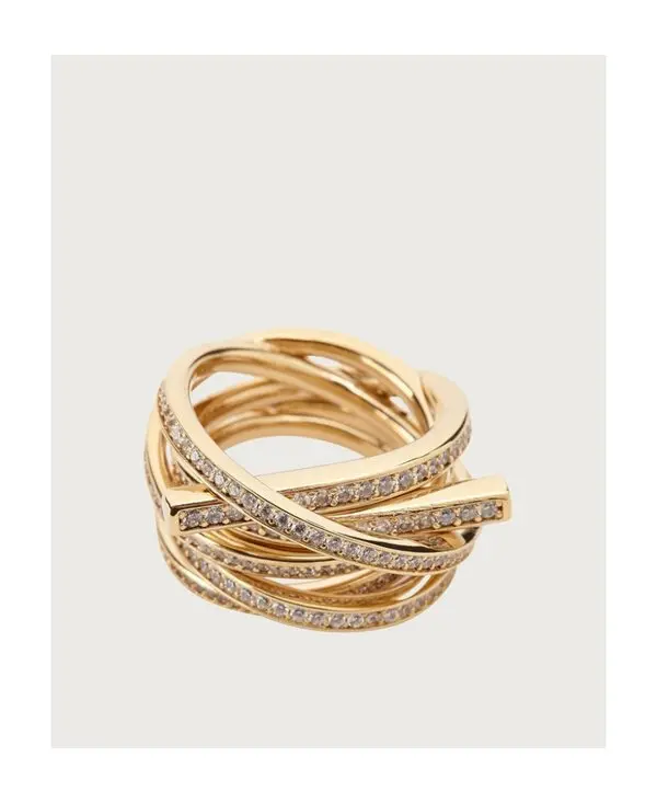 FERRAGAMO Twisted Gemstone Ring - Yellow