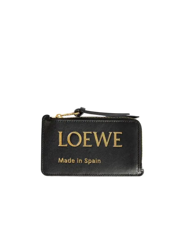 Loewe Logo Printed Zip-around Card Case - Black