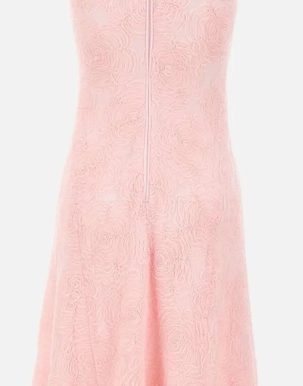 ROTATE BY BIRGER CHRISTENSEN Sleeveless Jacquard Crewneck Maxi Dress - Nude