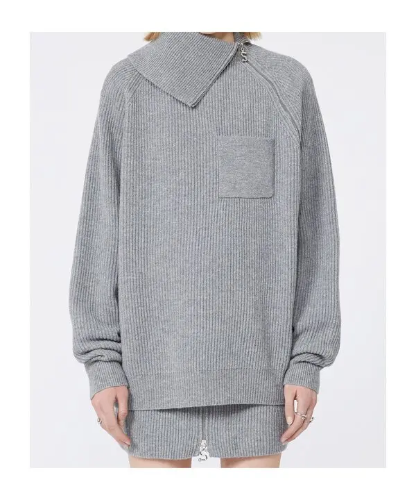 Sportmax Salpa Loose Fit Knitted Jumper With Zipper Detail