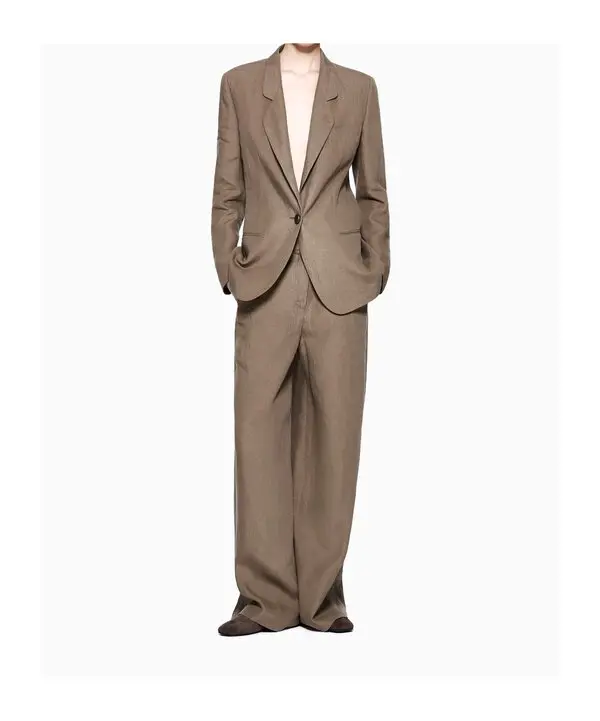 Giorgio Armani Single-button Linen Jacket - Nude