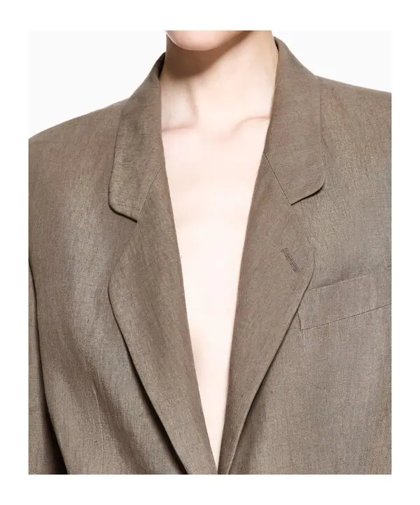 Giorgio Armani Single-button Linen Jacket - Nude