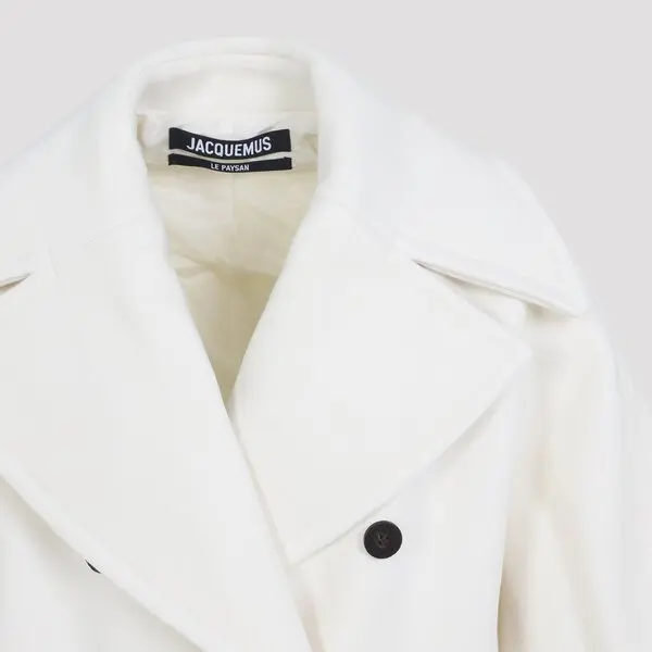 Jacquemus Double-breasted Long-sleeved Coat - White