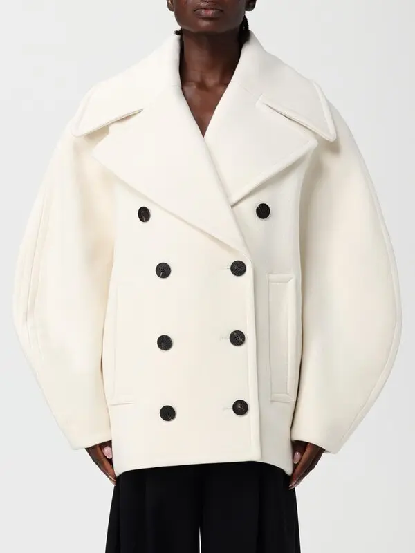 Jacquemus Double-breasted Long-sleeved Coat - White
