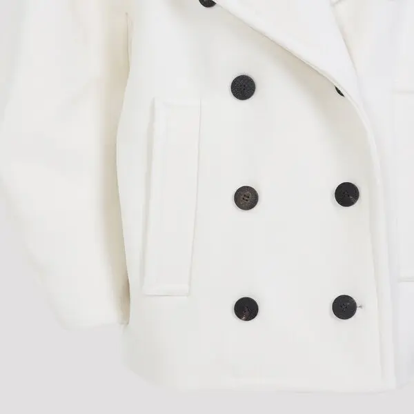 Jacquemus Double-breasted Long-sleeved Coat - White