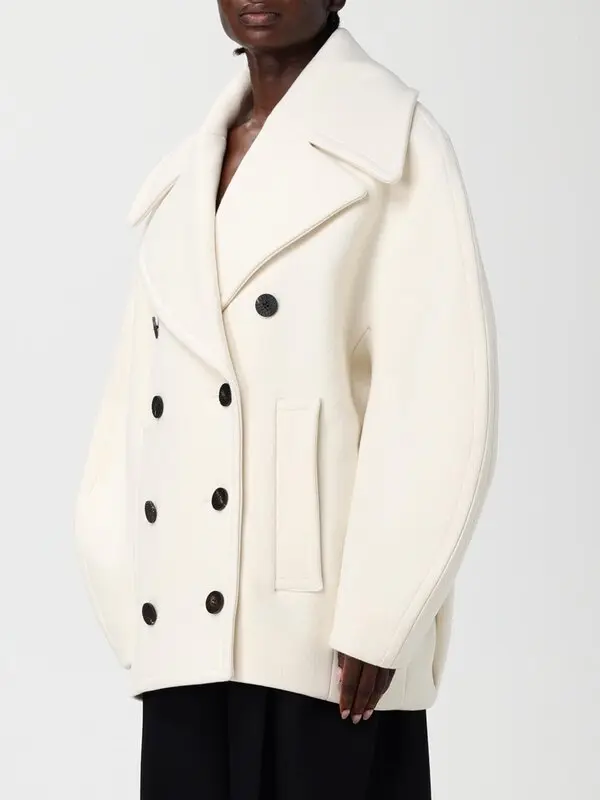 Jacquemus Double-breasted Long-sleeved Coat - White