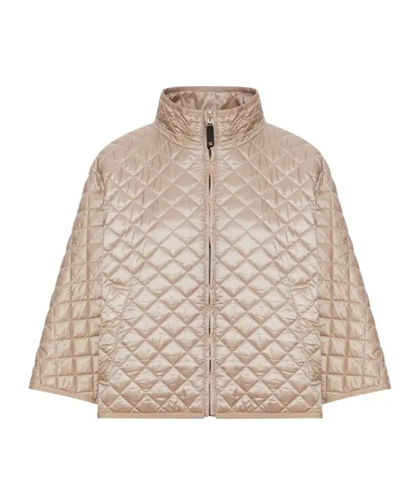 Max Mara Delfina Quilted High Neck Coat - Nude